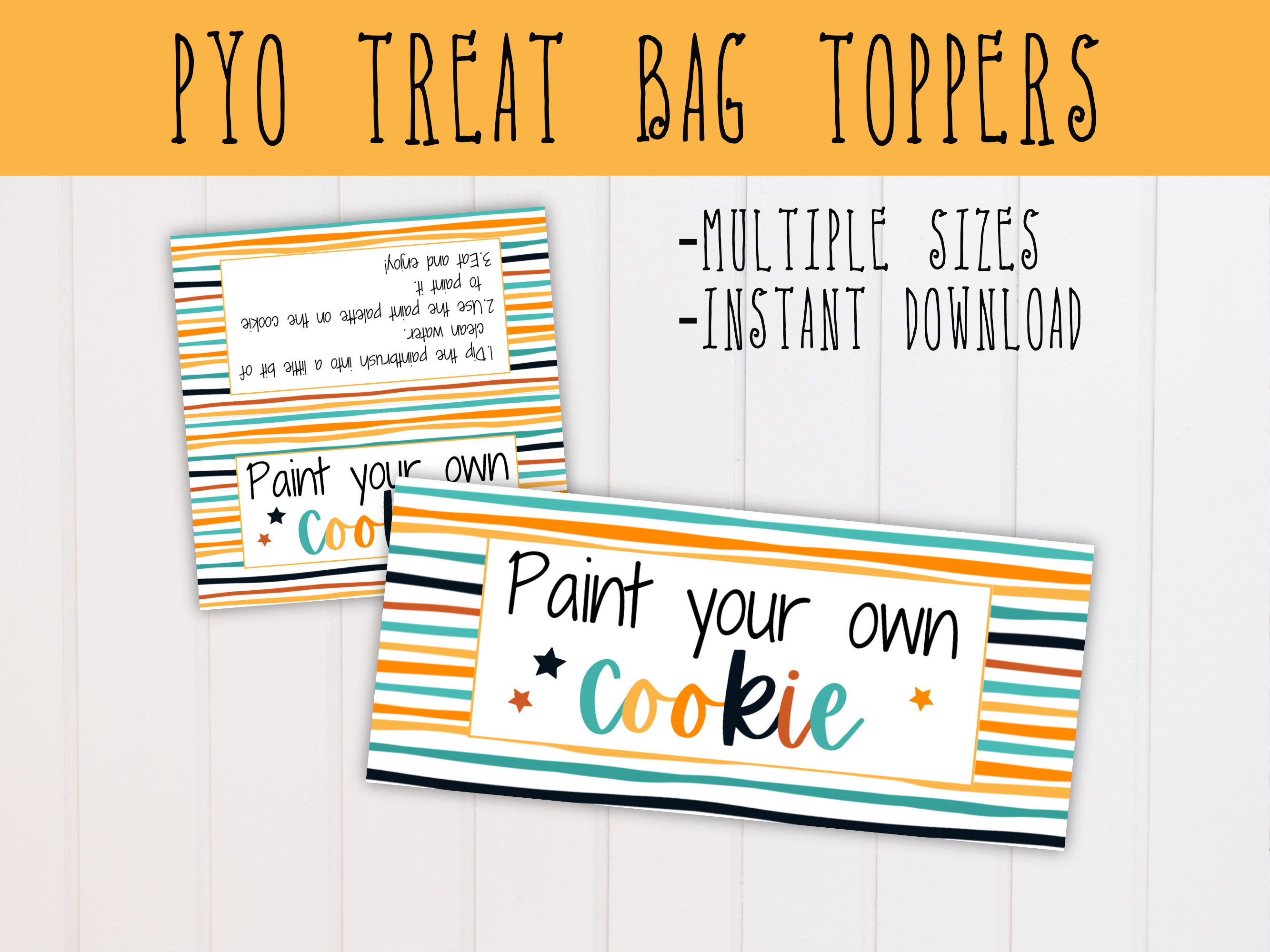 Halloween PYO Paint Your Own Cookie Bag Topper | Printable | Cookie Bag ...