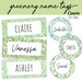 Classroom Name Tags Template Greenery Botanical Leafy Editable ...