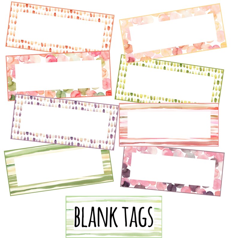 Classroom Name Tags Template Watercolor Editable | Printable ...