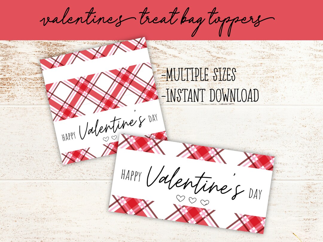 Valentine's Treat Bag Topper | Printable Cookie Candy Bag Topper School ...