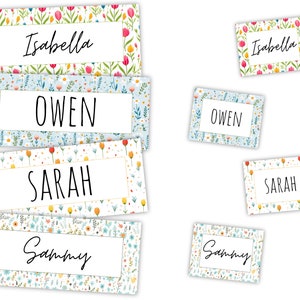 Classroom Name Tags Template Floral Flowers Editable | Printable ...