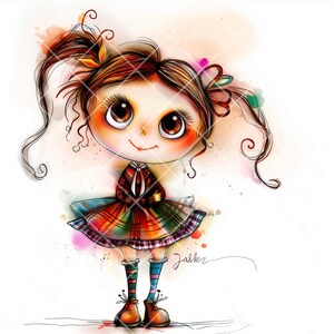 8 Fantasy Girl Clipart, Whimsical Ephemera, Watercolor Pngs, Back to ...