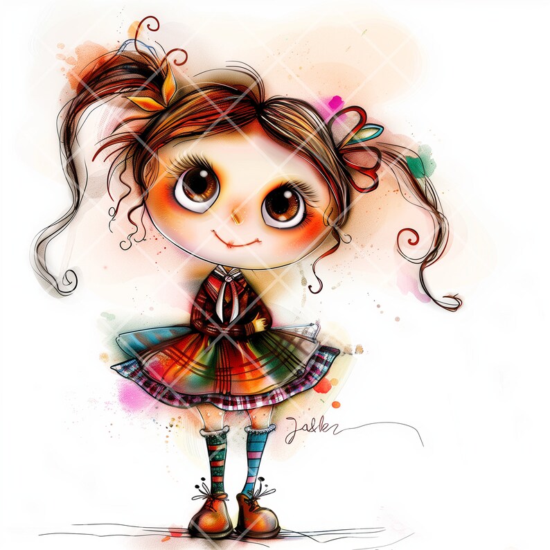 8 Fantasy Girl Clipart, Whimsical Ephemera, Watercolor Pngs, Back to ...