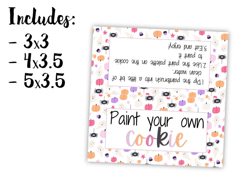 Halloween PYO Paint Your Own Cookie Bag Topper | Printable | Cookie Bag ...