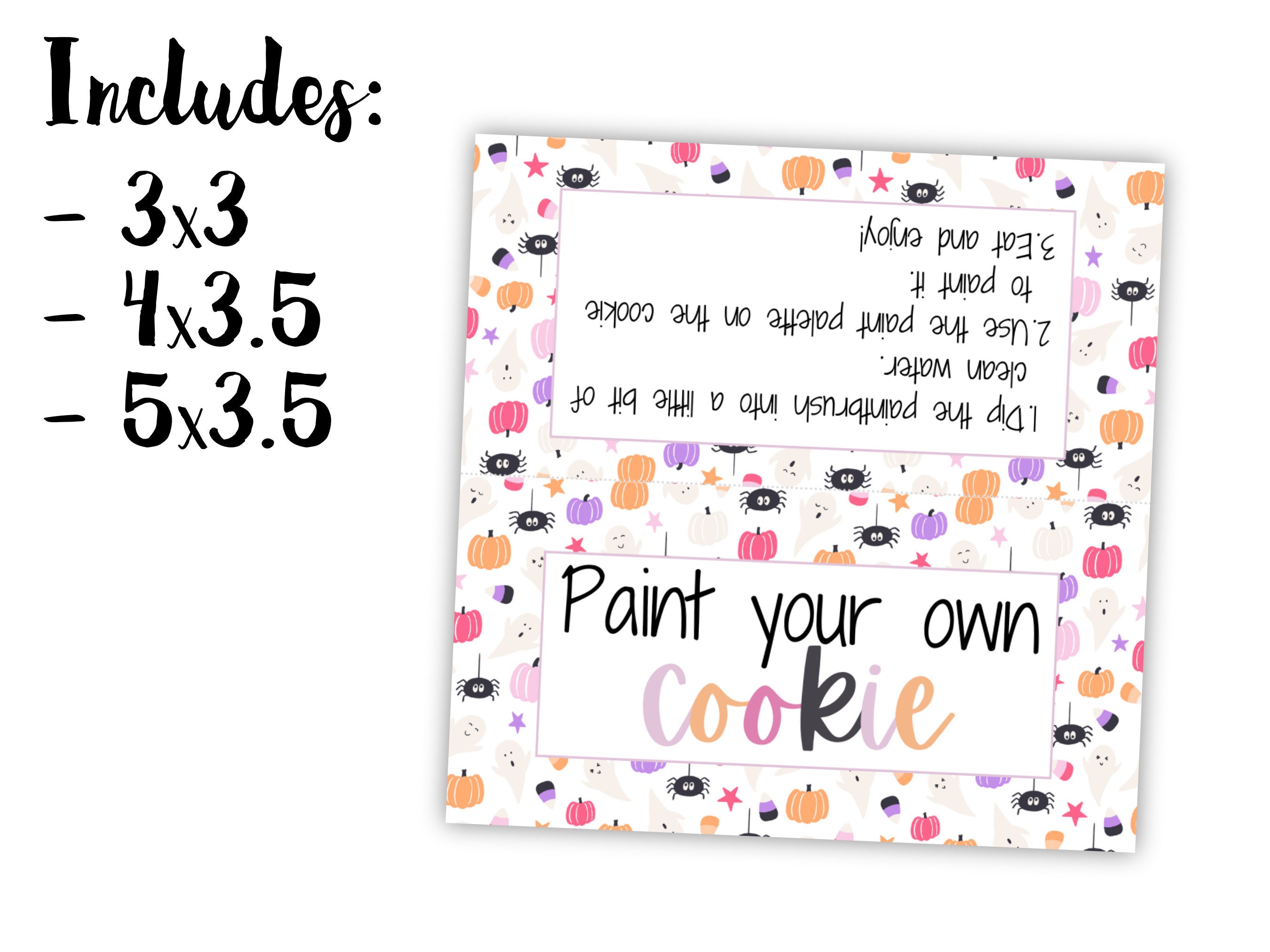Halloween PYO Paint Your Own Cookie Bag Topper | Printable | Cookie Bag ...