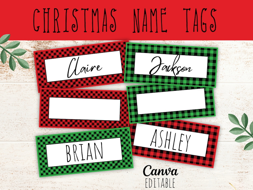 Christmas Name Tags Template Classroom Editable | Printable | Classroom ...