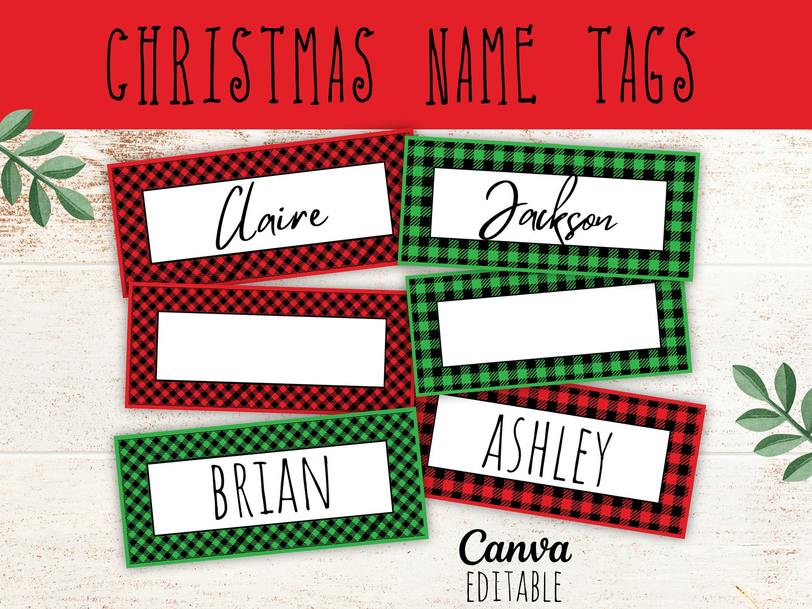 Christmas Name Tags Template Classroom Editable | Printable | Classroom ...