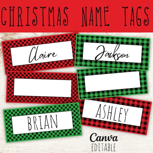 Christmas Teacher Name Tag - Etsy