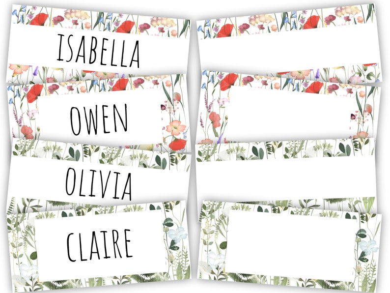 Classroom Name Tags Template Flowers | Editable | Printable ...