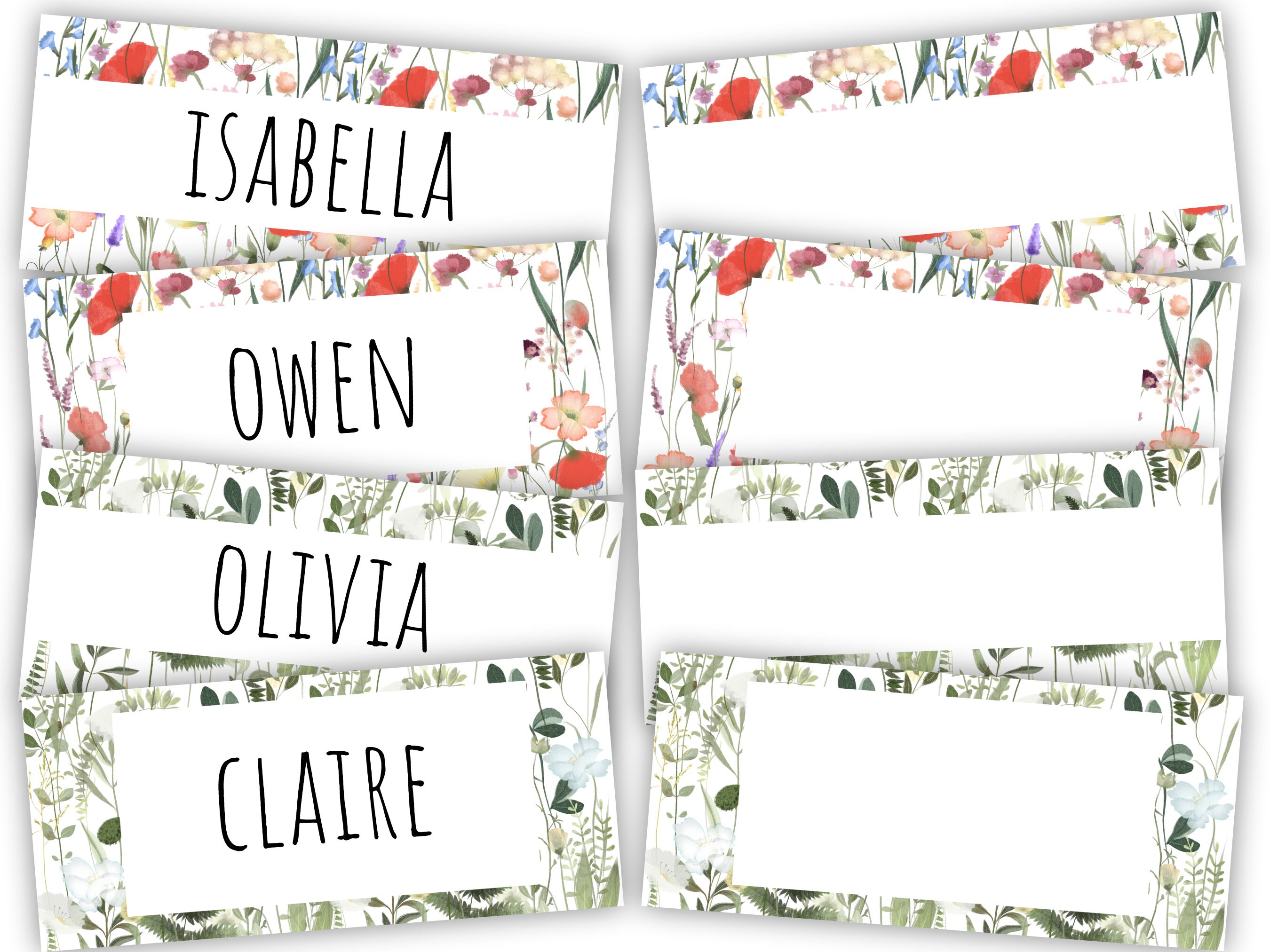 Classroom Name Tags Template Flowers | Editable | Printable ...