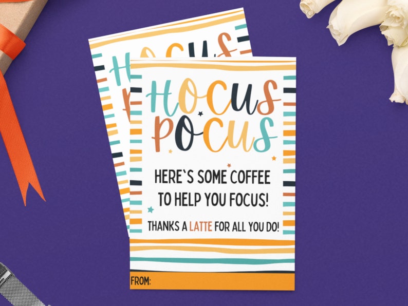 Hocus Pocus Coffee Gift Tag Printable Teacher Coffee Gift Tag Label ...