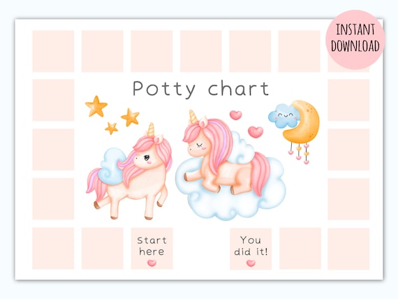 Potty Chart Printable Girl Unicorn Potty Training Chart - Etsy