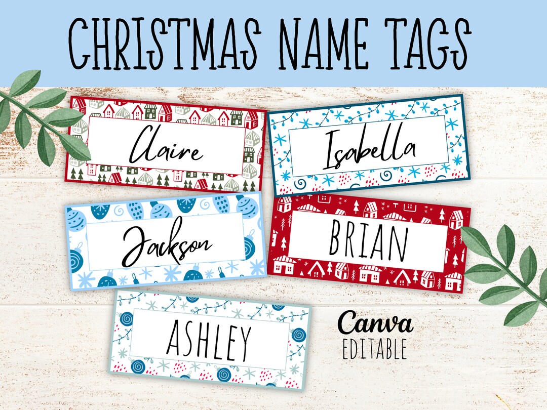 Christmas Name Tags Template Classroom Editable | Printable | Classroom ...