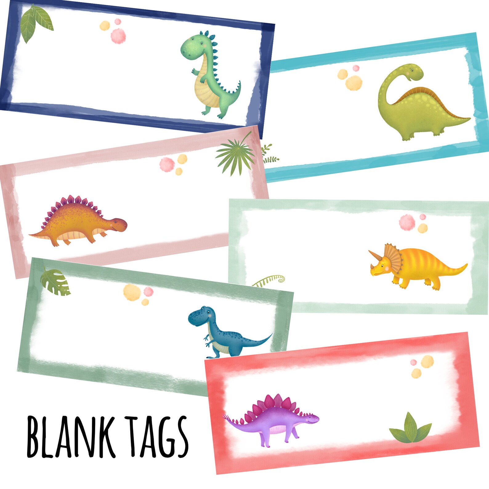 Classroom Name Tags Template Dinosaur Editable Printable Elementary ...