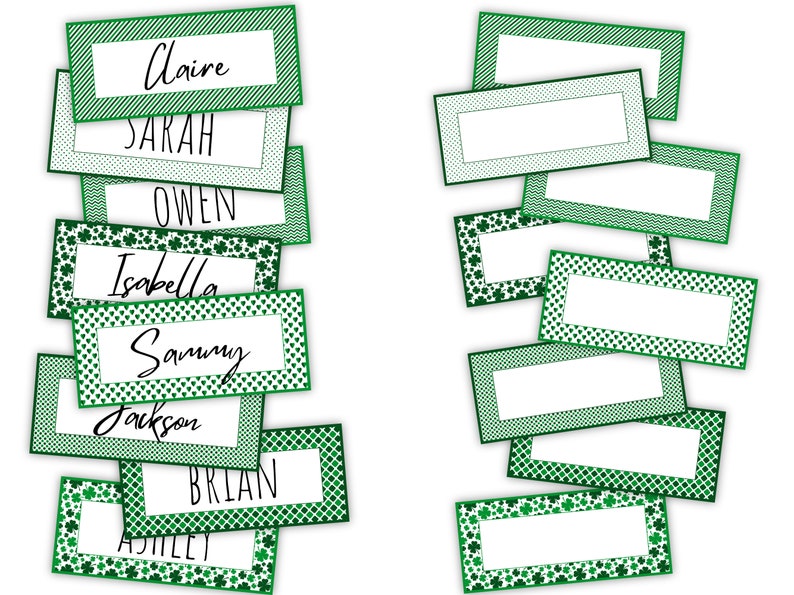St. Patrick's Day Name Tags Template Classroom Editable | Printable ...
