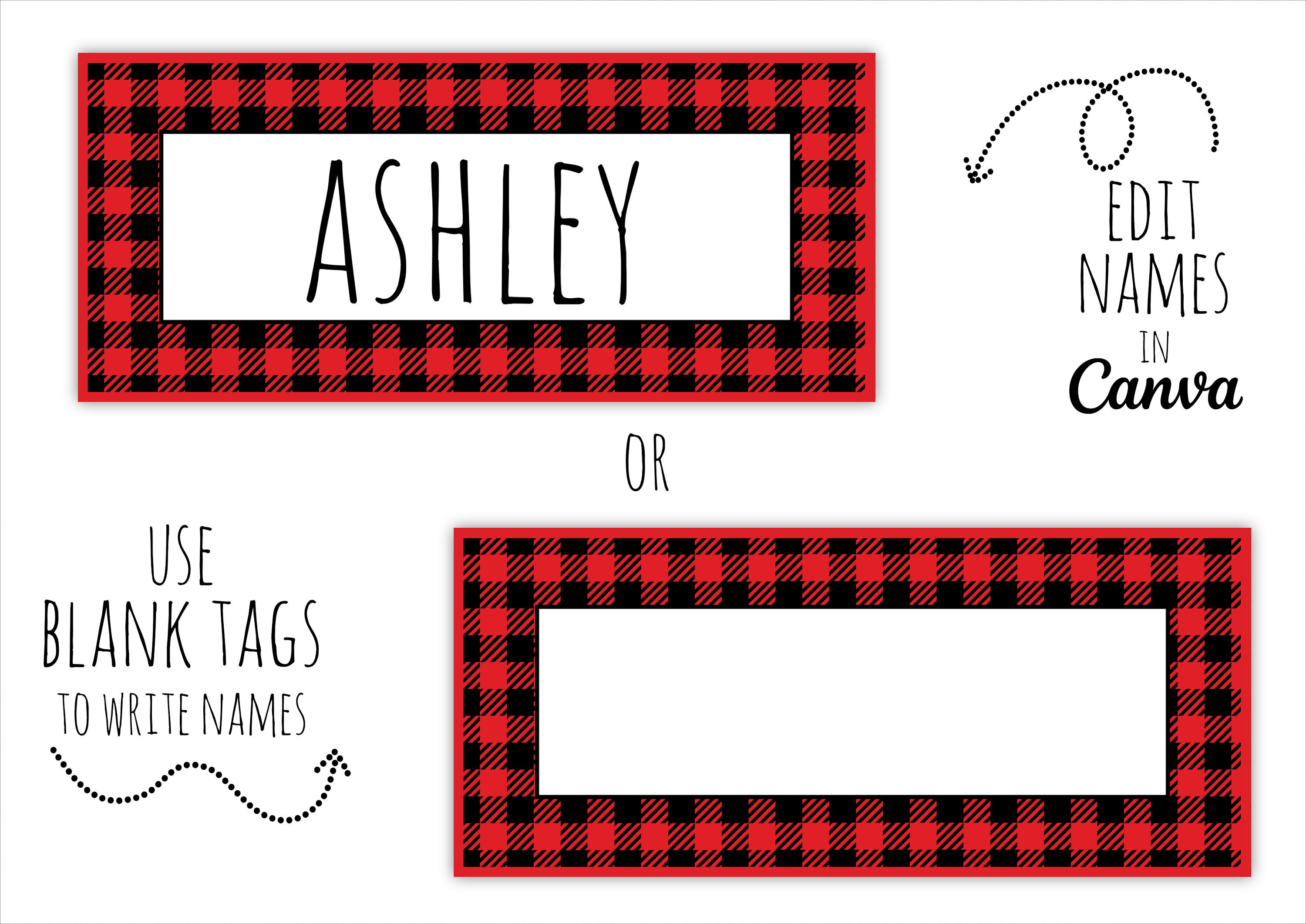 Christmas Name Tags Template Classroom Editable | Printable | Classroom ...