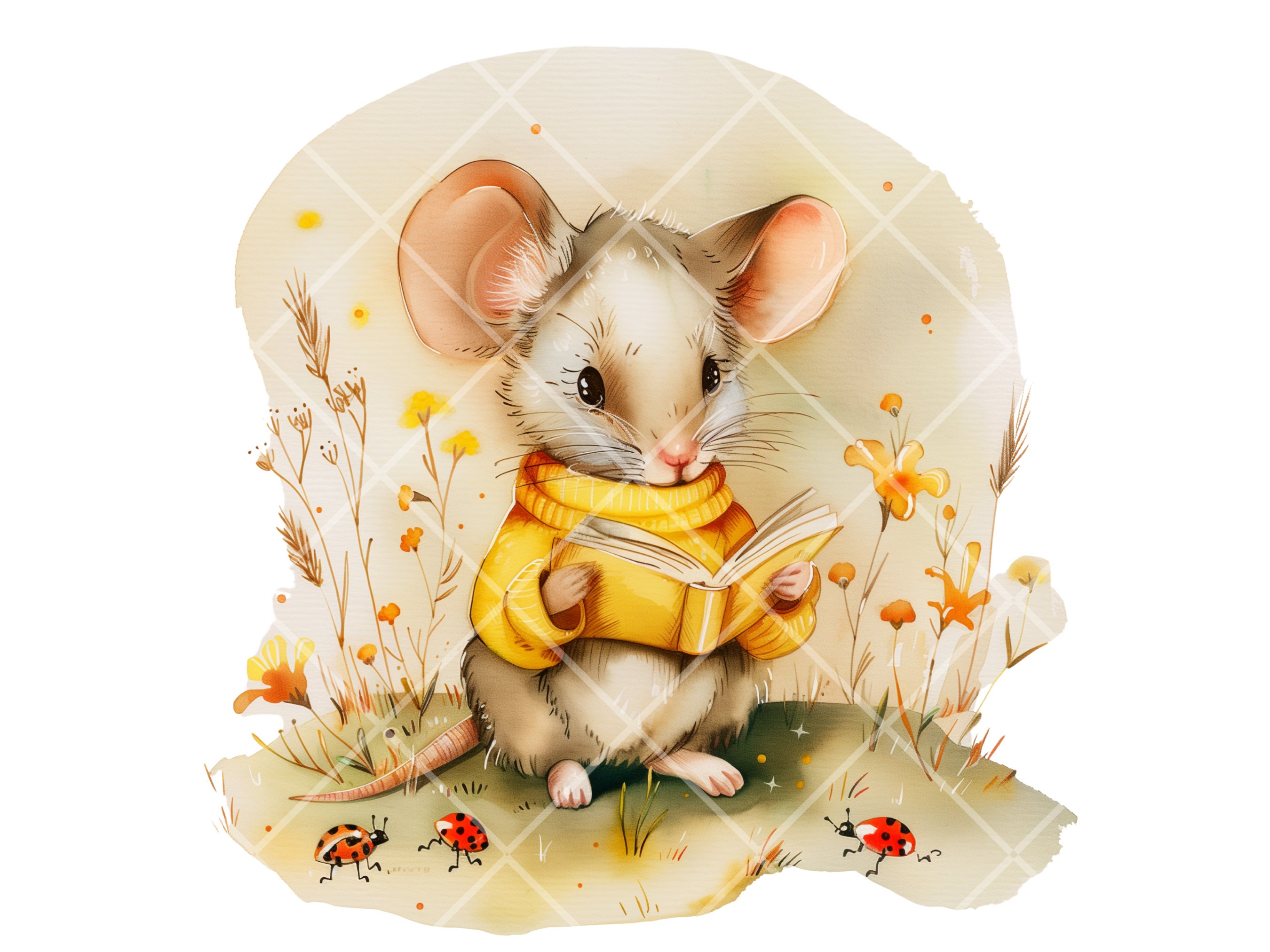 Cute Mouse Clipart Bundle Watercolor High Quality Pngs Digital Download ...