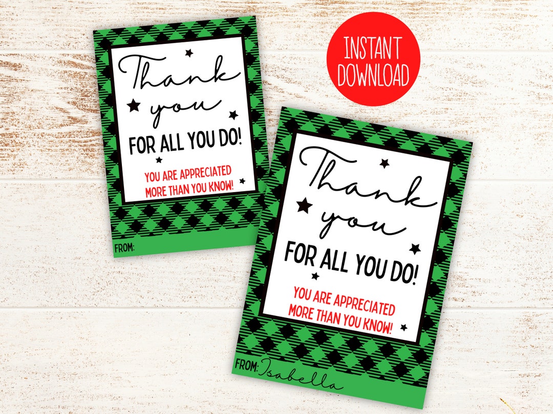 Christmas Appreciation Gift Tag Thank You Tag Tag Teachers Staff ...