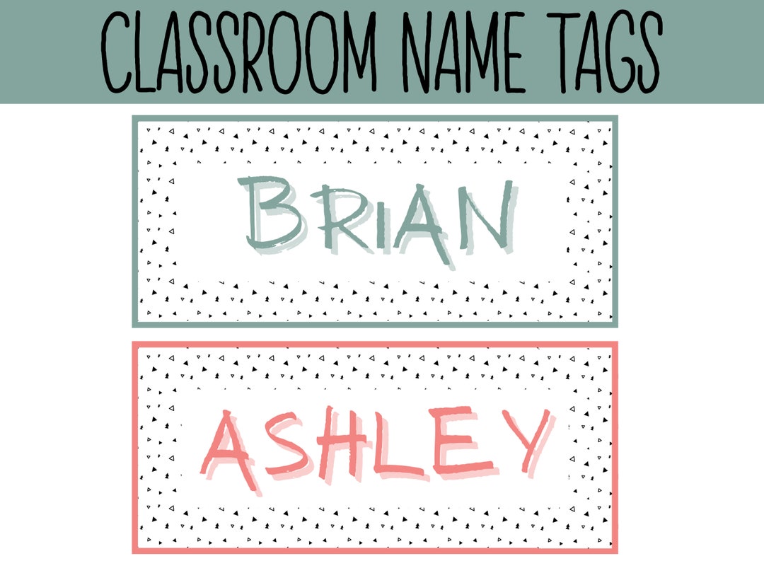 Classroom Name Tags Template Pastel Doodle Editable - Etsy