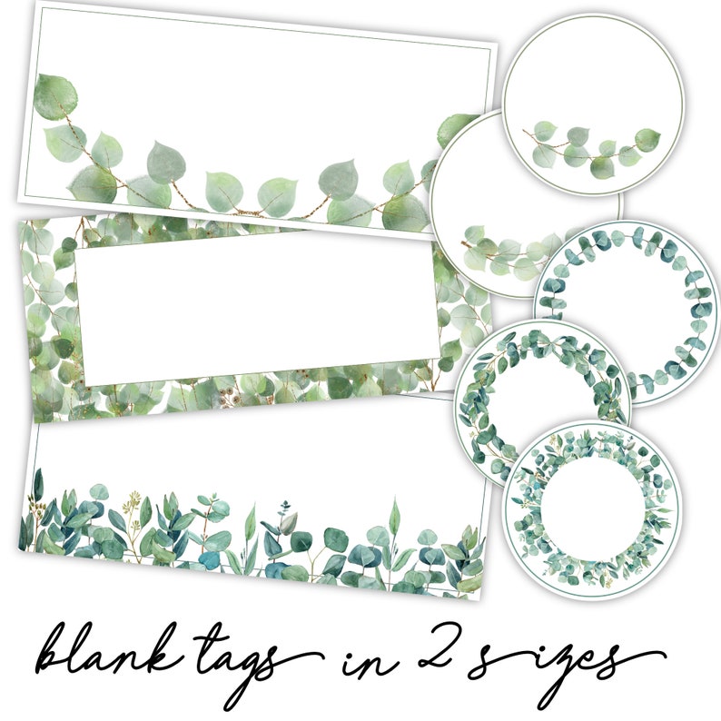 Classroom Name Tags Template Eucalyptus Greenery Botanical Editable ...