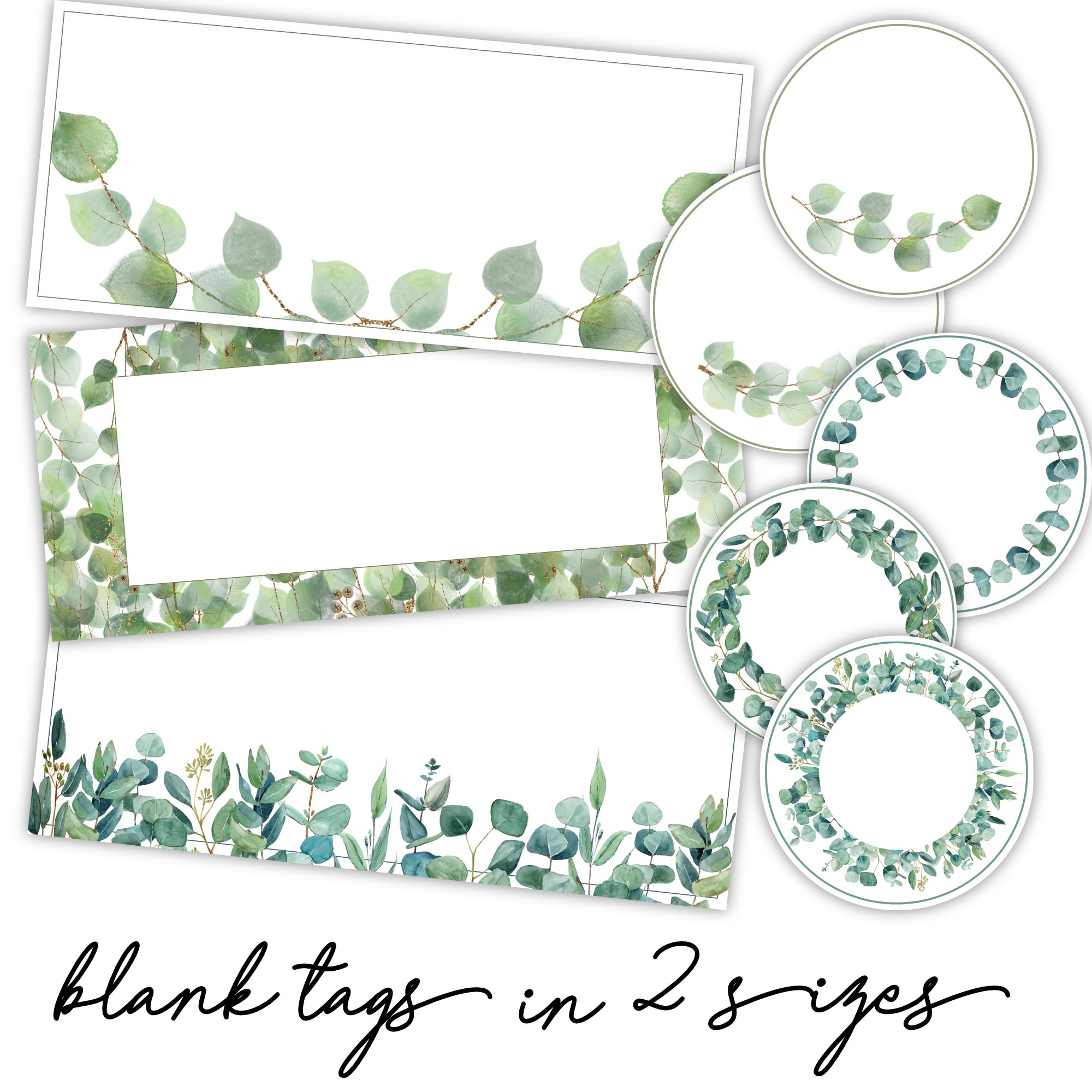 Classroom Name Tags Template Eucalyptus Greenery Botanical Editable ...