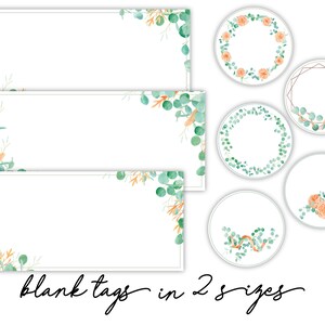 Classroom Name Tags Template Eucalyptus Peach Greenery Botanical ...