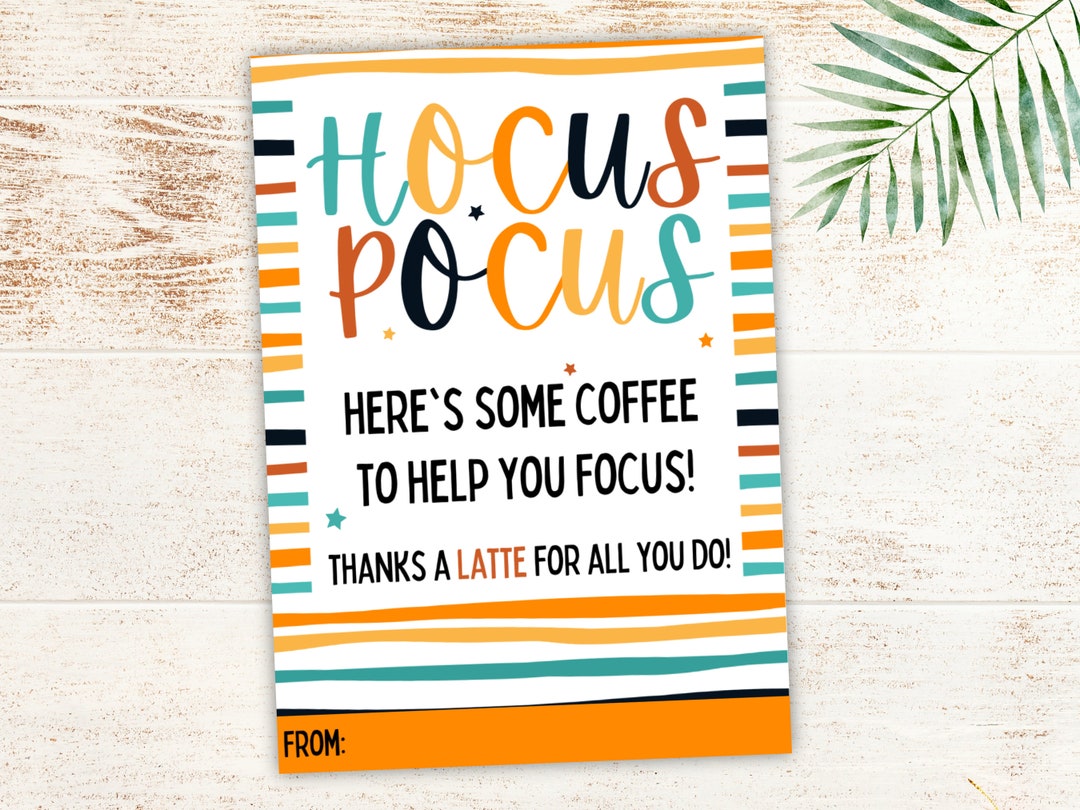 Hocus Pocus Coffee Gift Tag | Printable | Teacher Coffee Gift Tag Label ...