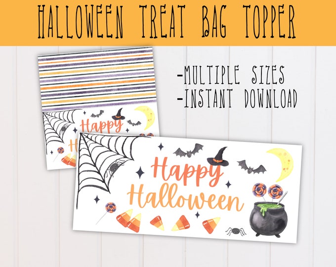 Halloween Treat Bag Topper | Printable | Cookie Bag Topper | Halloween ...