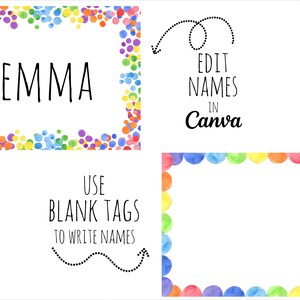 Classroom Name Tags Template Watercolor | Editable | Printable ...