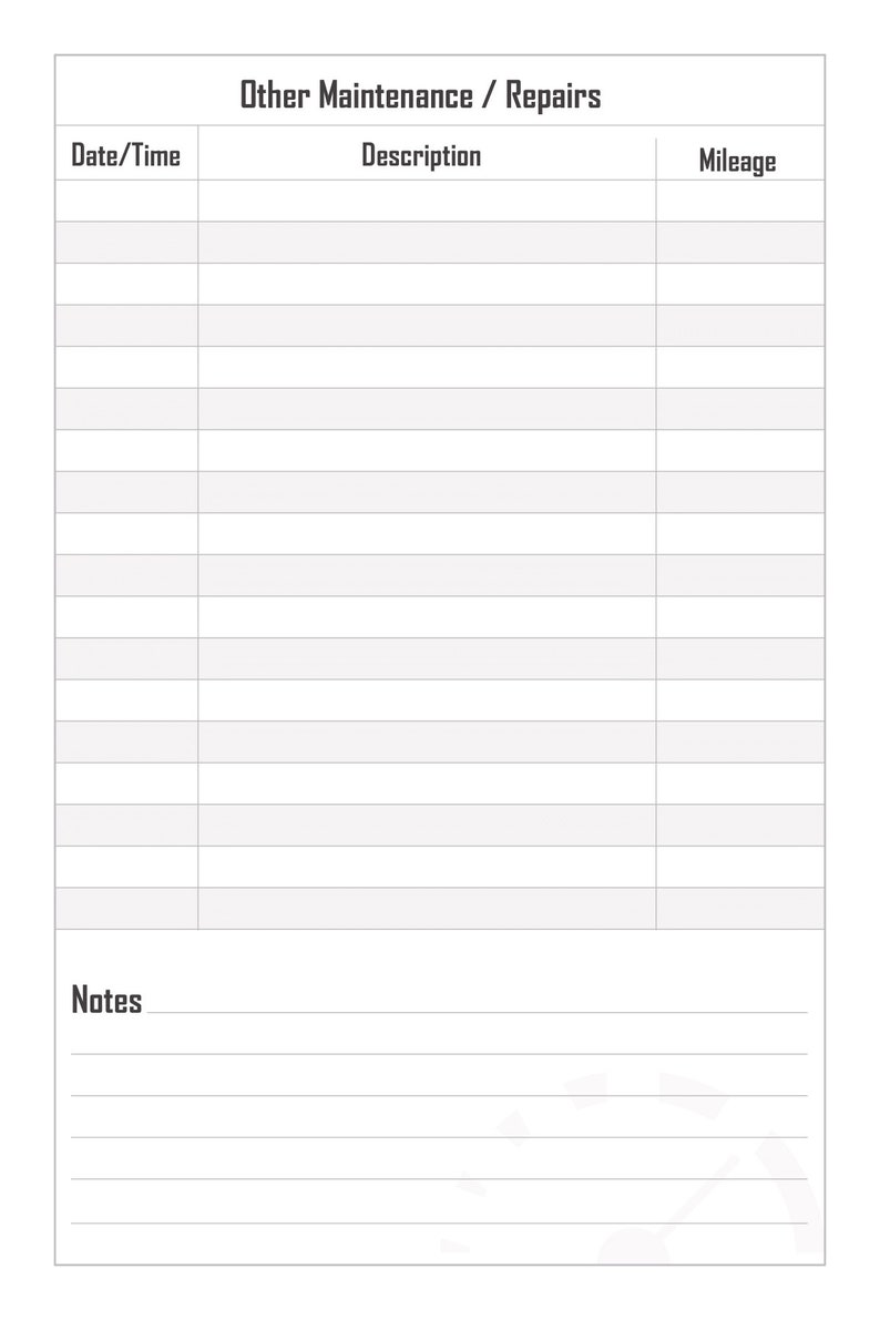 Vehicle Maintenance Log | Printable PDF | Instant Download | Car ...