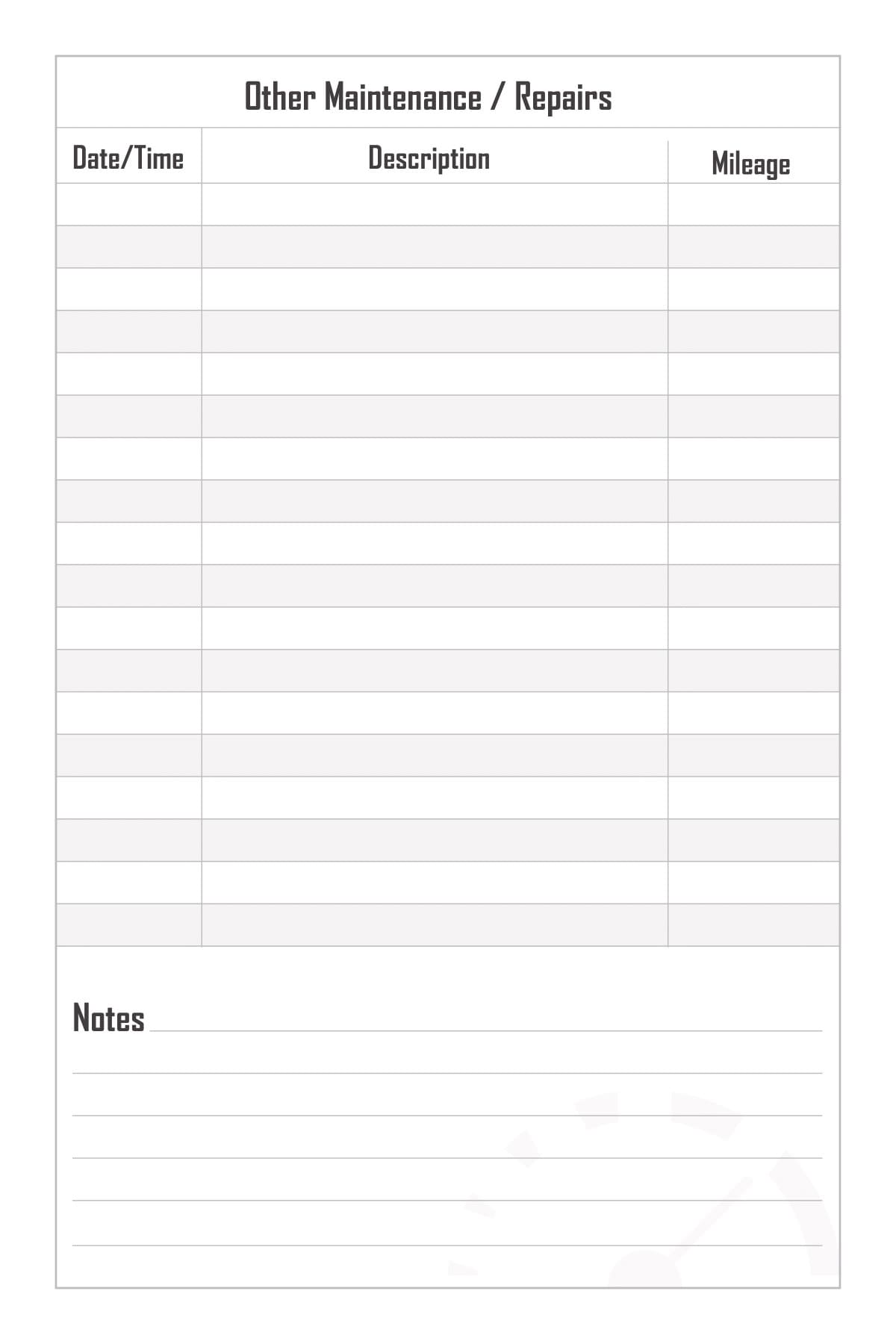 Vehicle Maintenance Log | Printable PDF | Instant Download | Car ...