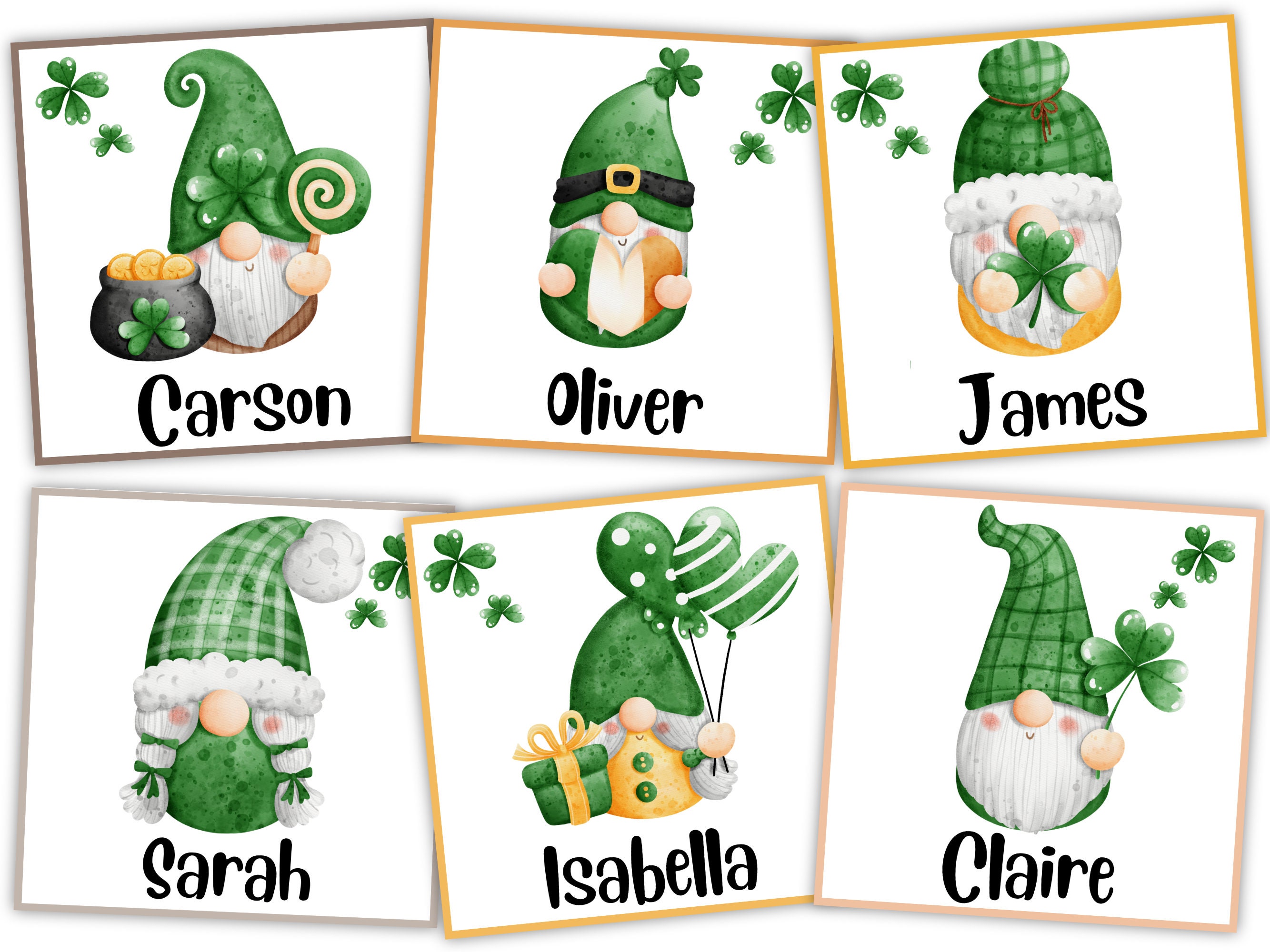 St. Patrick's Day Name Tags Template Classroom Editable | Printable ...