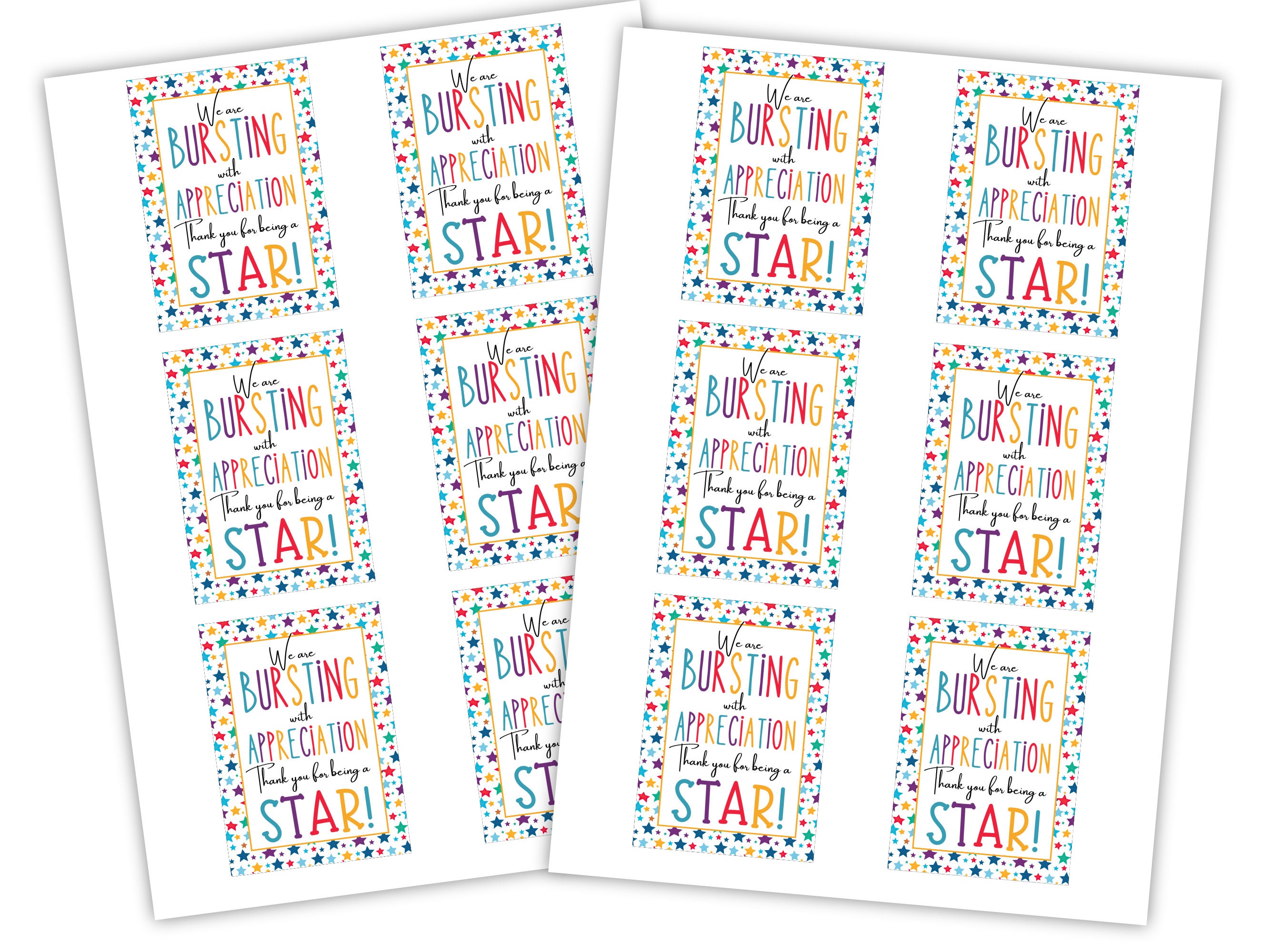 Appreciation Gift Tag Printable, Thank You Staff Teammate Office ...