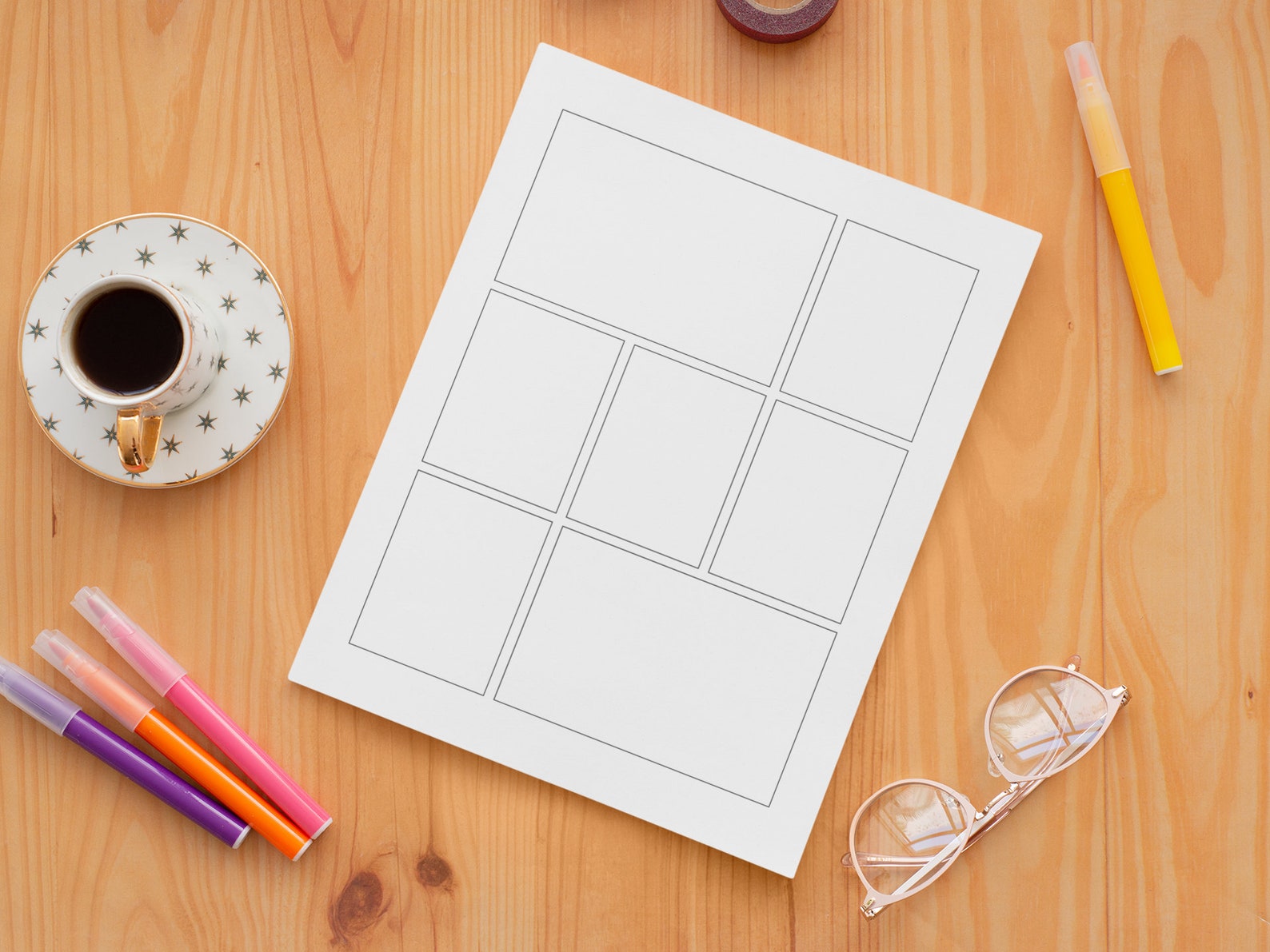 4 Blank Comic Book Templates | Printable PDF | Cartoon Template ...