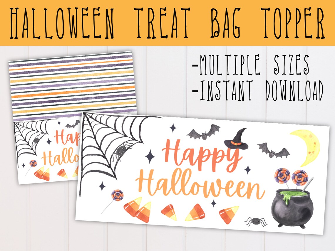 Halloween Treat Bag Topper Printable Cookie Bag Topper - Etsy