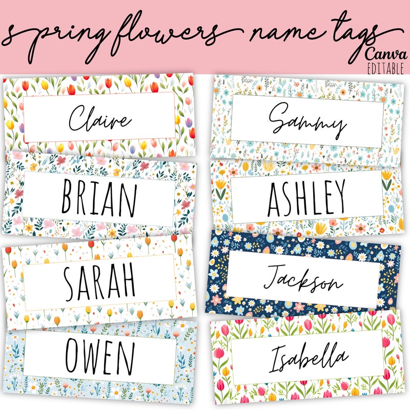 Flower Name Tags - Etsy