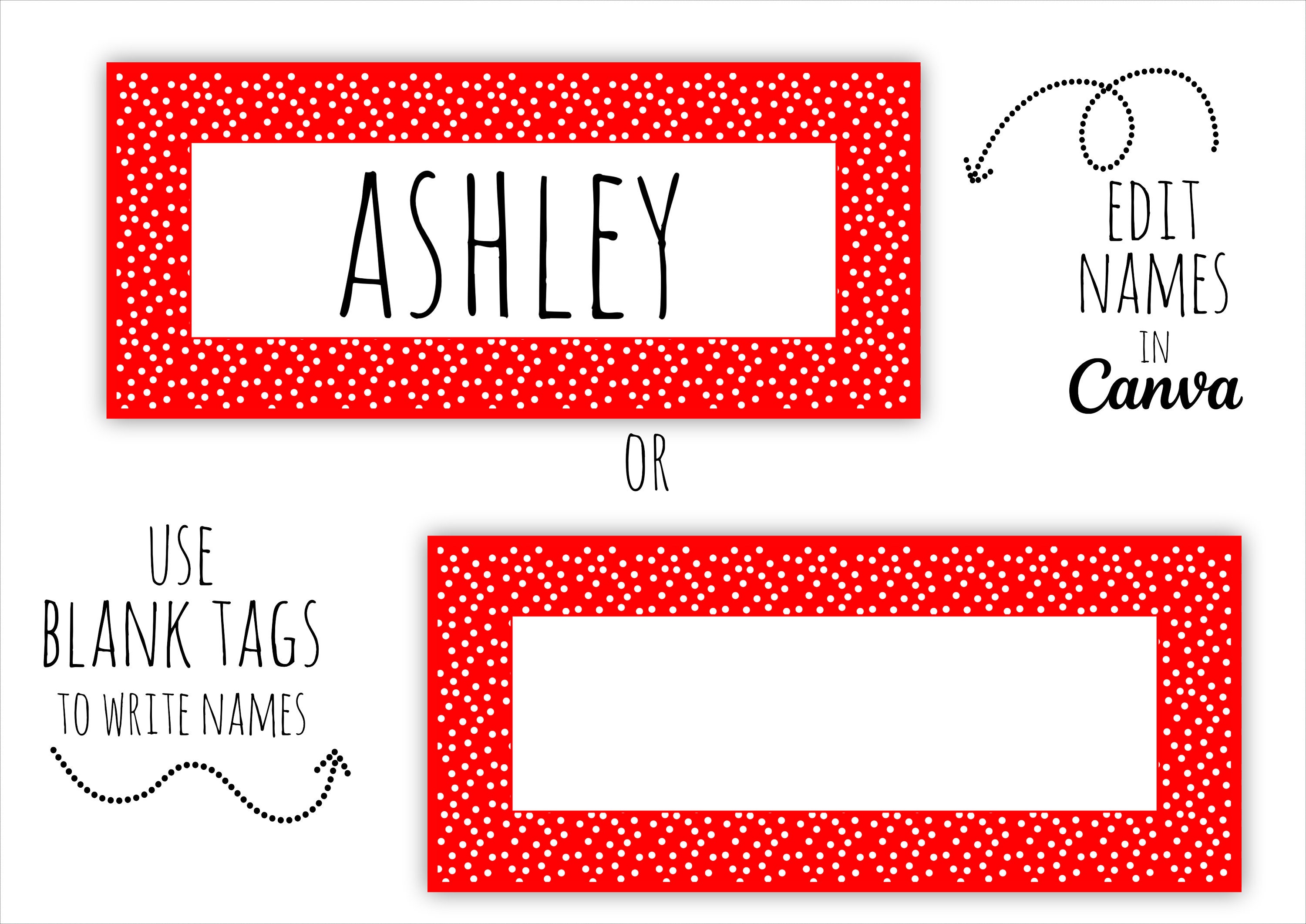 Christmas Name Tags Template Classroom Editable | Printable | Classroom ...