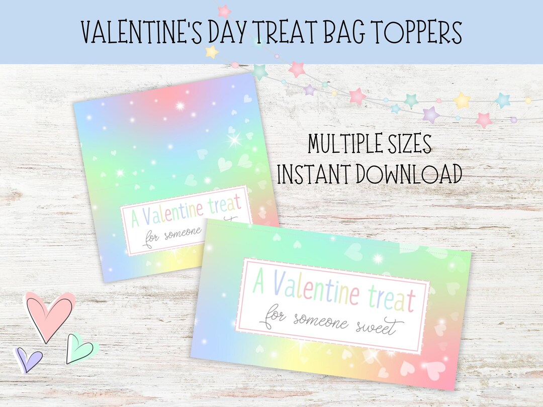 Valentine's Treat Bag Topper | Printable Cookie Candy Bag Topper School ...