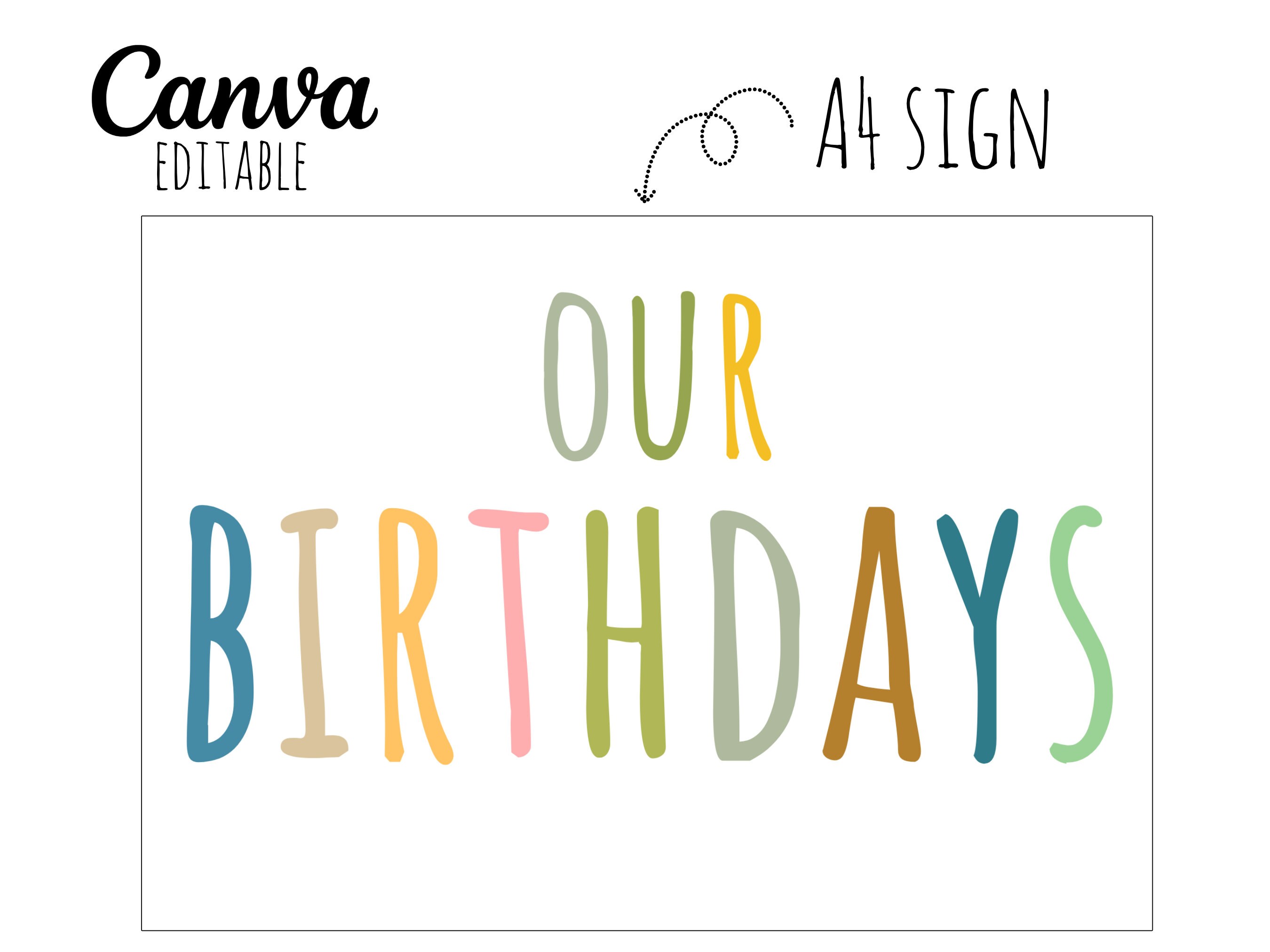 Class Birthday Display Dinosaurs Editable Printable Classroom Birthday ...