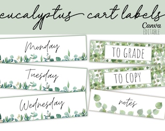 Bright 10 Drawer Rolling Cart Labels Teacher Trolley Labels Teacher ...