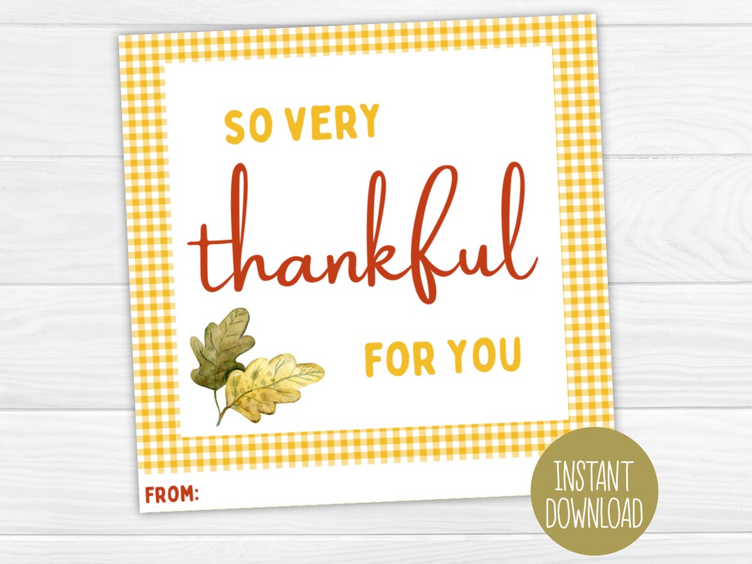 Thanksgiving Treat Tag Label Thank You Tag Appreciation - Etsy