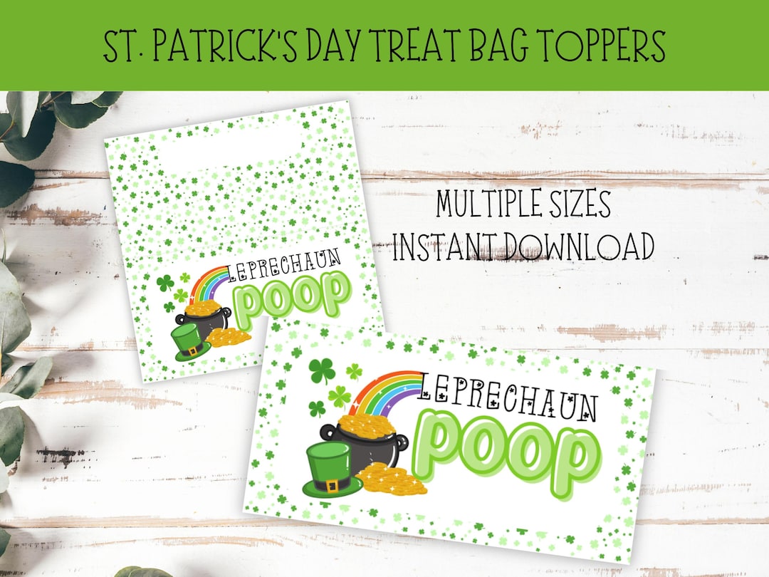 St. Patrick's Day Treat Bag Topper | Rainbow Seeds Printable Cookie ...