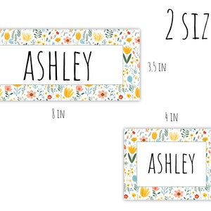 Classroom Name Tags Template Floral Flowers Editable | Printable ...
