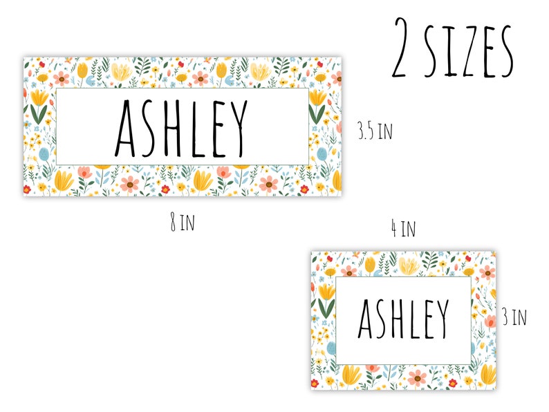 Classroom Name Tags Template Floral Flowers Editable | Printable ...
