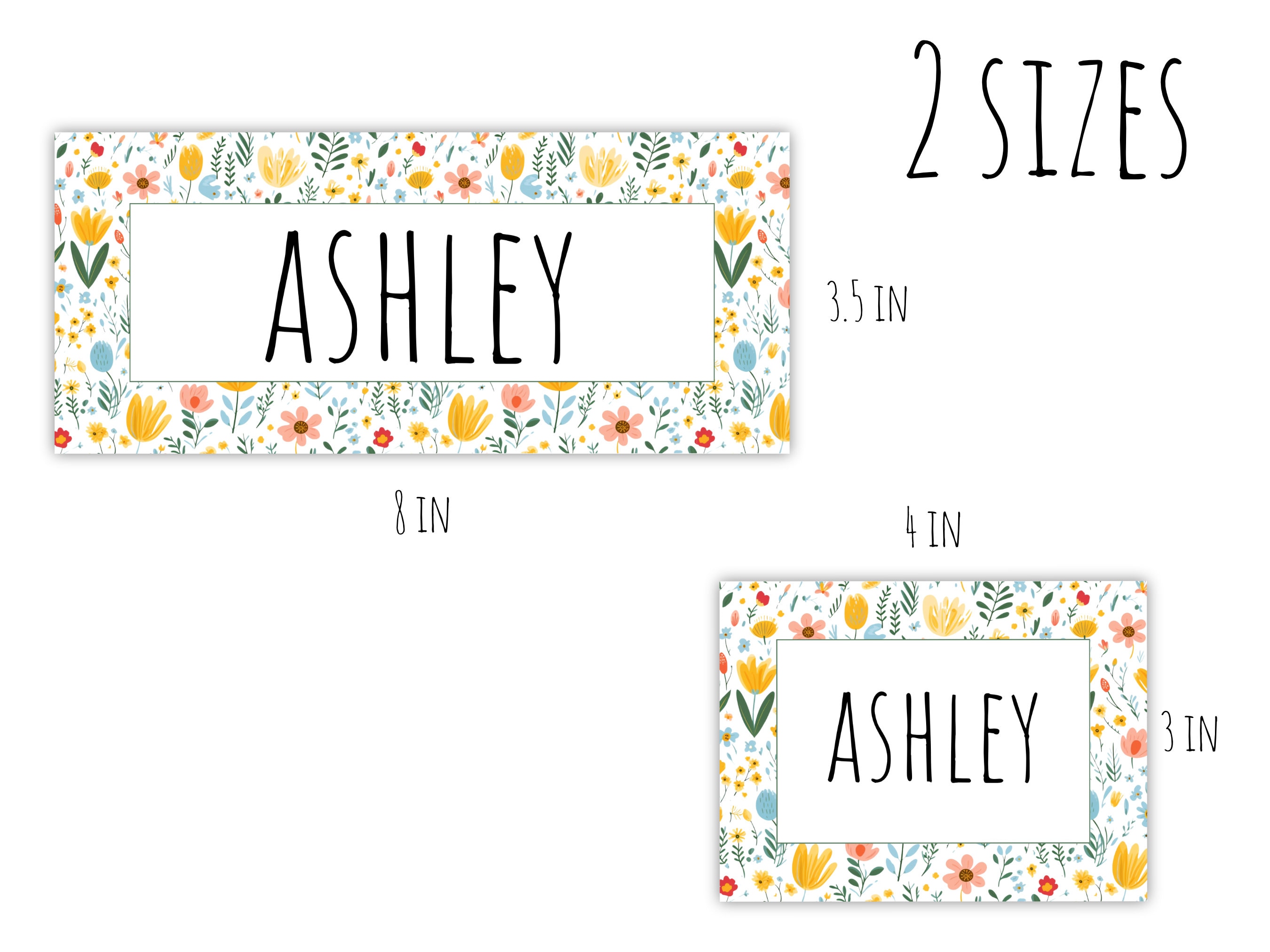 Classroom Name Tags Template Floral Flowers Editable | Printable ...