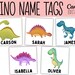 Classroom Name Tags Template Dinosaur Editable Printable Elementary ...
