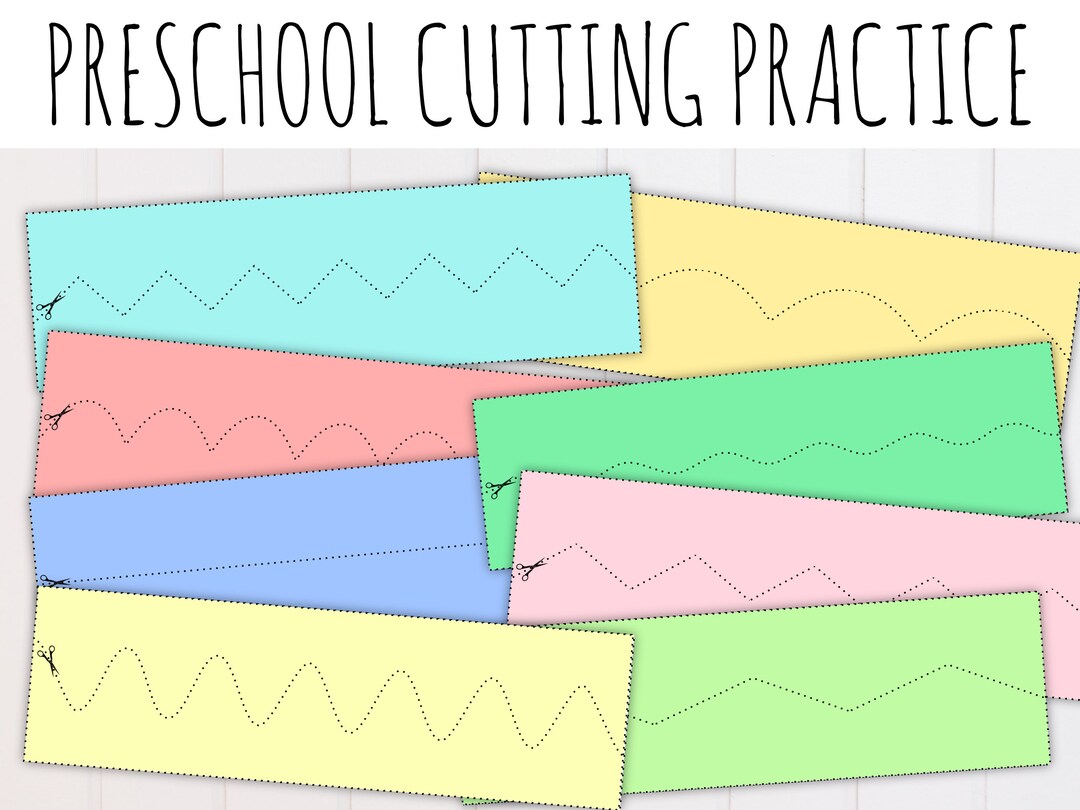 Preschool Scissor Practice | Pre-k Scissor Skills | Cutting Practice ...