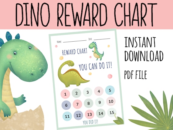 Reward Chart for Kids Dinosaurs Printable Reward Chart for - Etsy