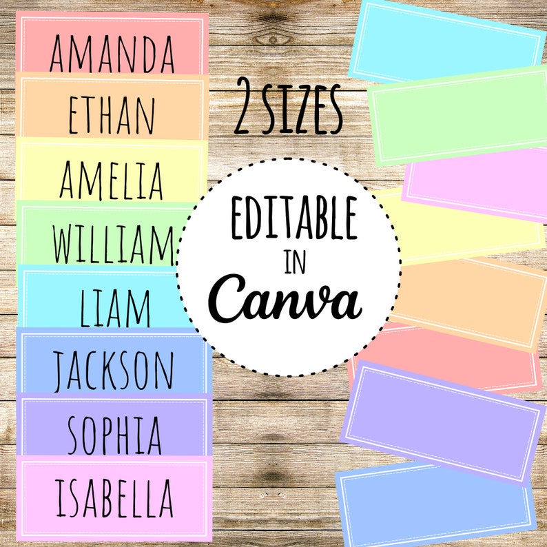 Classroom Name Tags Template Pastel Editable Printable - Etsy