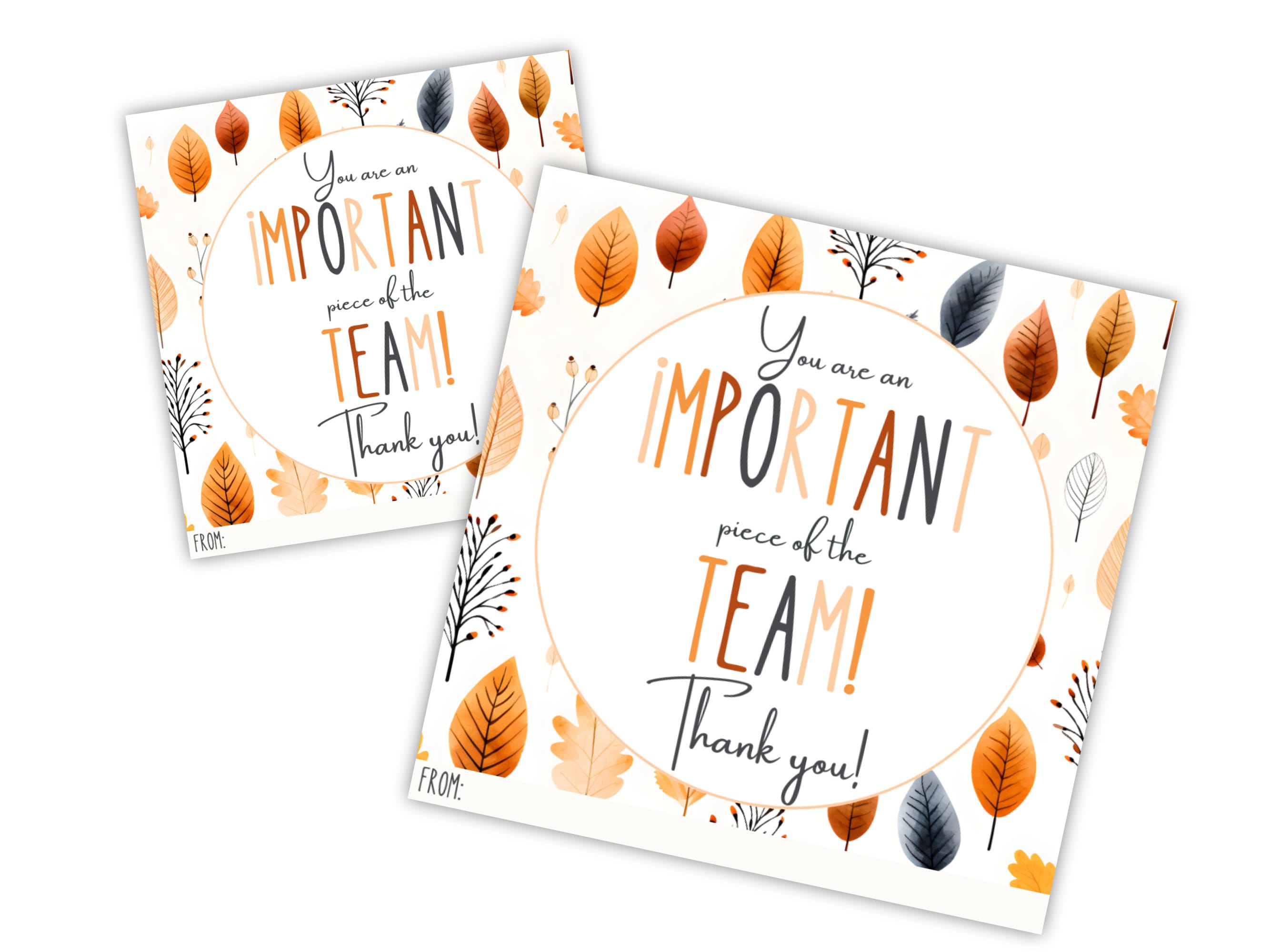 Appreciation Gift Tag Printable, Autumn Fall Thank You Staff Teammate ...